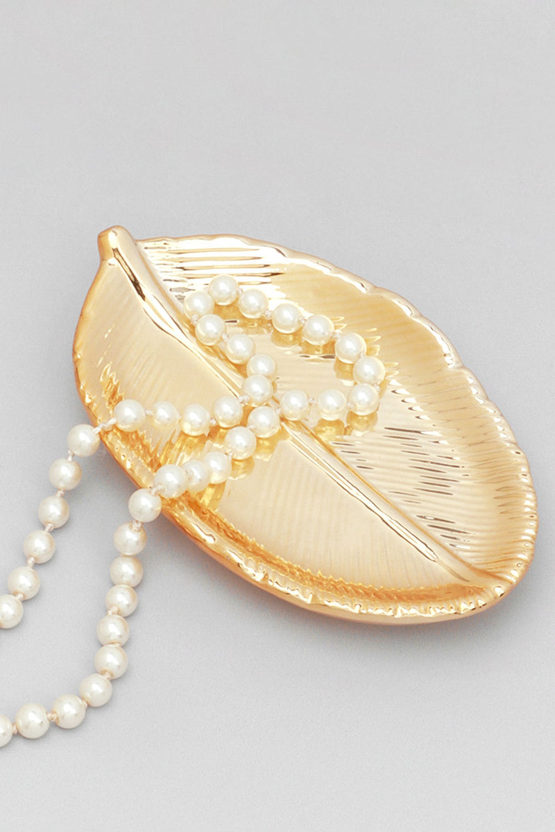 Ceramic Botanical Gold Catchall Dish & Jewellery Rest Boutique Leaf Tr ...