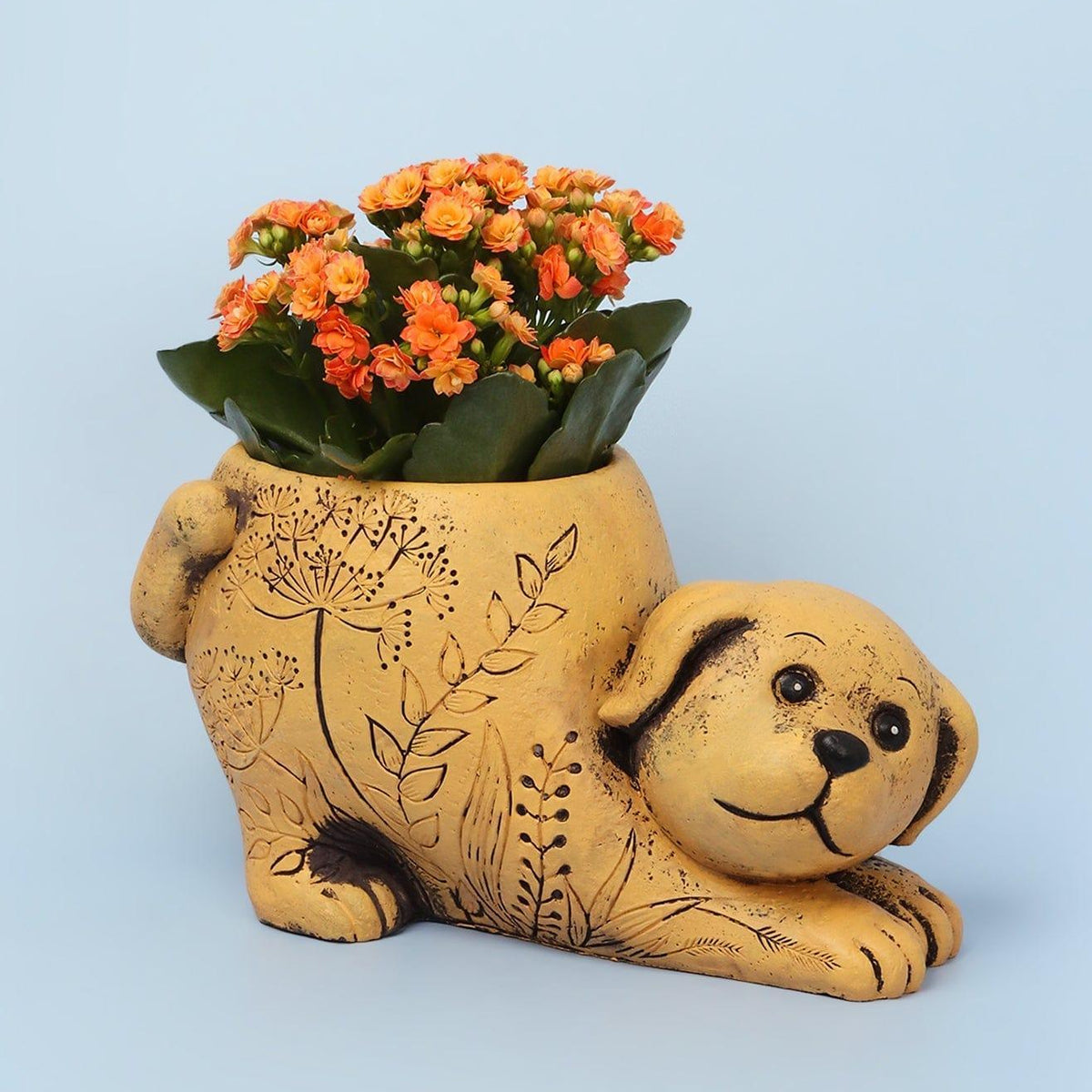 Hand-Finished Cement Dog Planter A Sculptural Tribute to a Loyal Compa ...