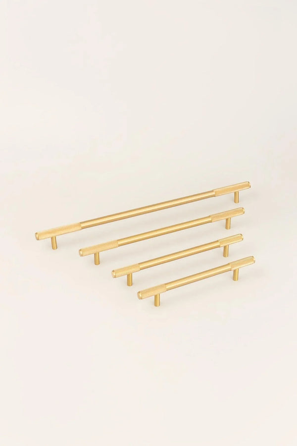 Matt Brass Solid Knurled T Bar Kitchen Gold Cupboard Handles – G Decor