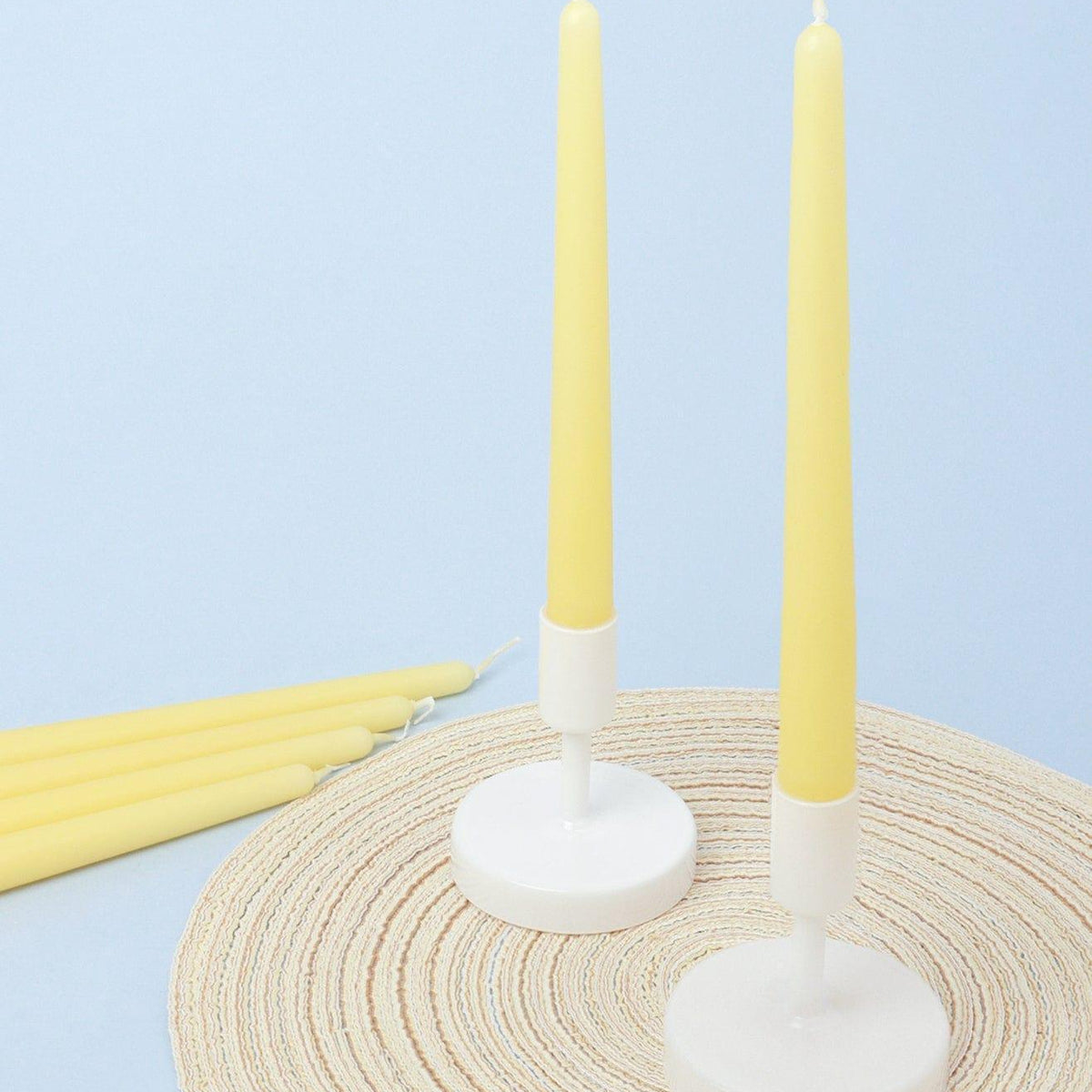 Pastelaria Set of 2, 10 or 20 Sand Yellow Tall Pastel Dinner & Taper C ...